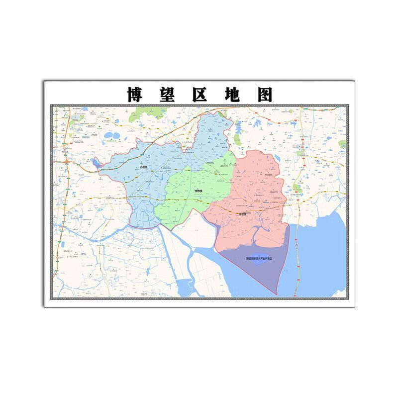 博望区地图1.1米安徽省马鞍山新版办公室墙面装饰画客厅防水贴画 不覆膜