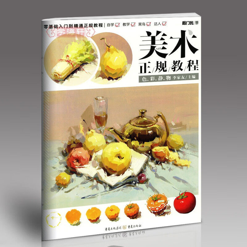 学海轩 美术教程 色彩静物 敲门砖李家友 水粉画入门基础教程美术绘画书籍高艺考成人学生自学教材黑白稿