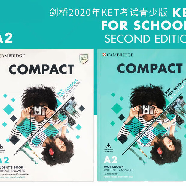 2020剑桥KET PET考试真题Compact Key for Schools A2教材校园版 课本+练习册
