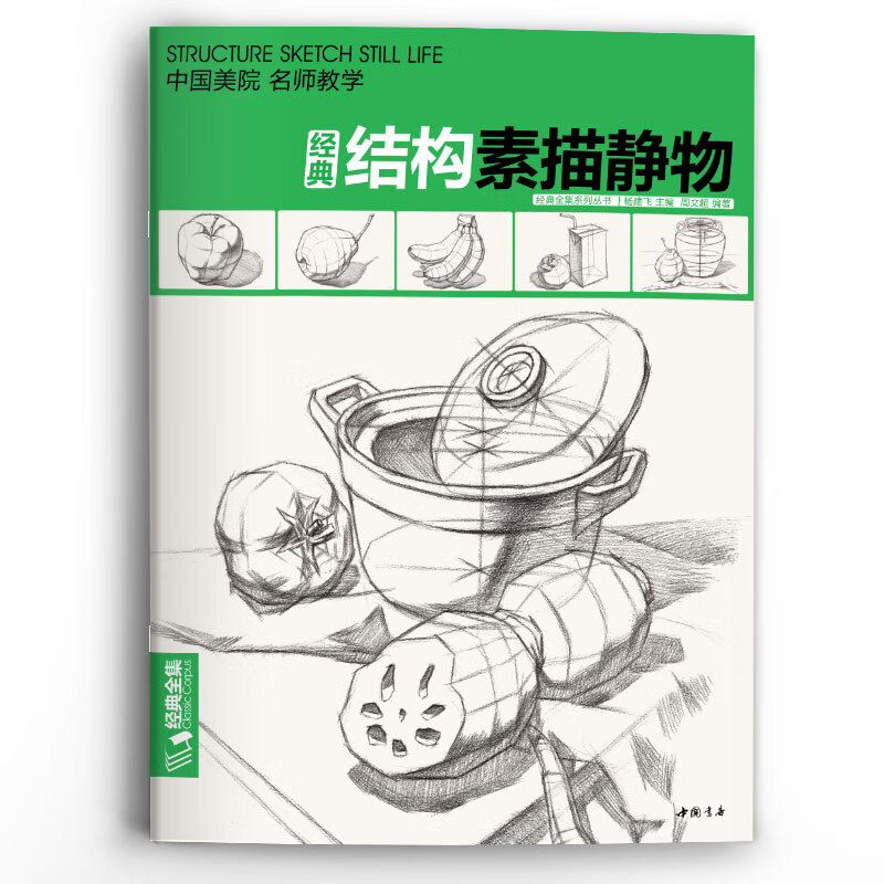 经典全集《结构素描静物》8开临摹书籍单体组合绘画大关系透视美术基础技法杨建飞主编