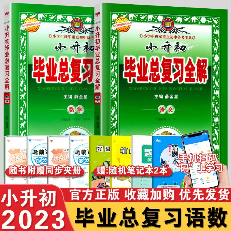 2023版薛金星小升初毕业总复习全解语文数学小学教材全解六年级下册小学升初中总复习通用版