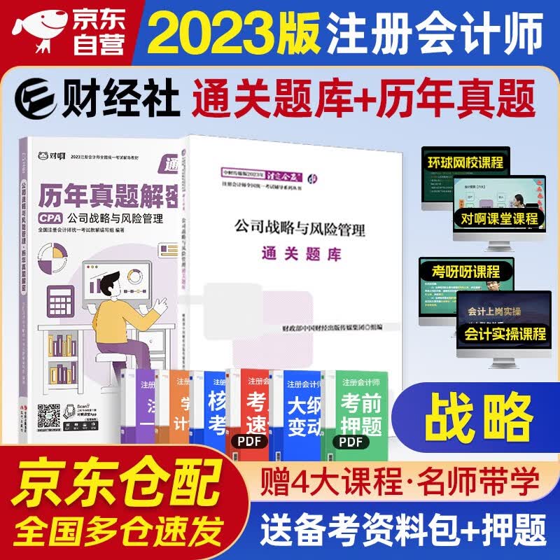 注册会计师2023教材 官方注会cpa配套通关题库+历年真题解密 公司战略与风险管理(套装2册)可搭注会教材2023东奥轻松过关1轻一中国注册会计师协会