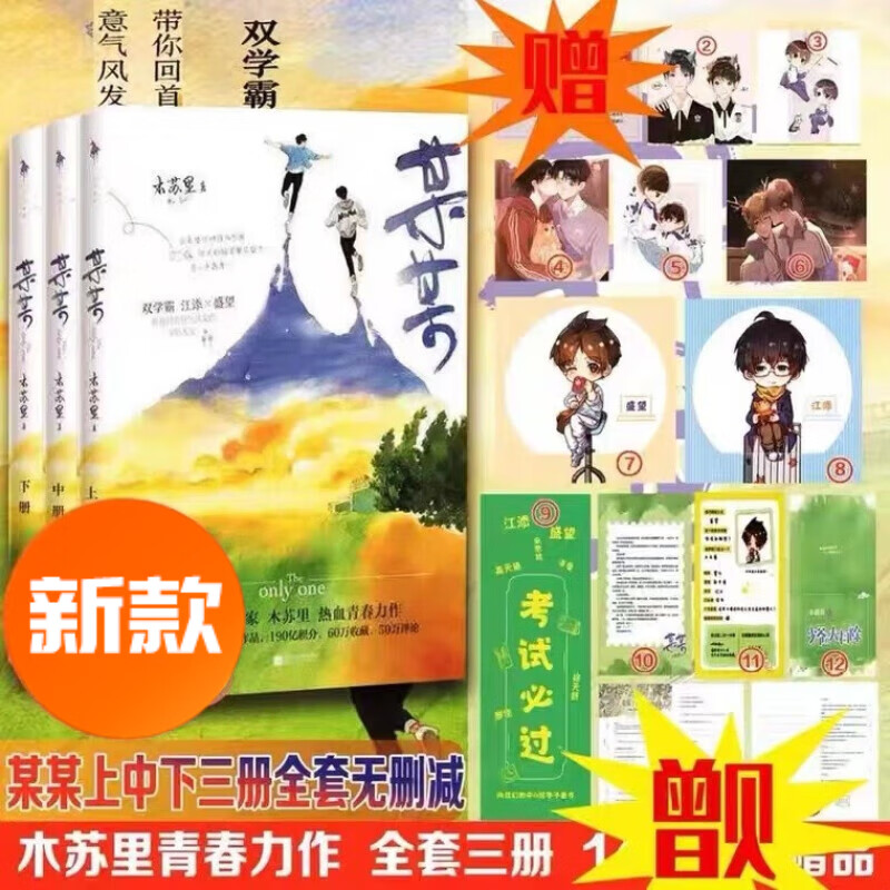 【赠品赠完即止】某某小说全套未删减全三册 盛夏+序章两册 木苏里晋江无删减青春小说校园实体 某某共三册