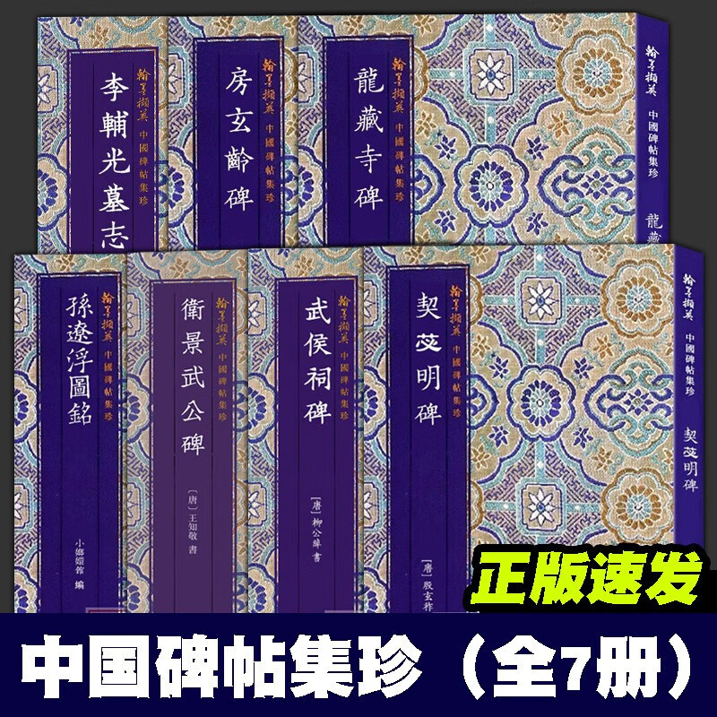 【多规格】中国碑帖集珍：武侯祠碑+卫景武公碑+孙辽浮图铭+契苾明碑+龙藏寺碑+李辅光墓志+房玄龄碑 精印原大呈现简体旁注楷书毛笔书法临摹作品 中国碑帖集珍【全7册】