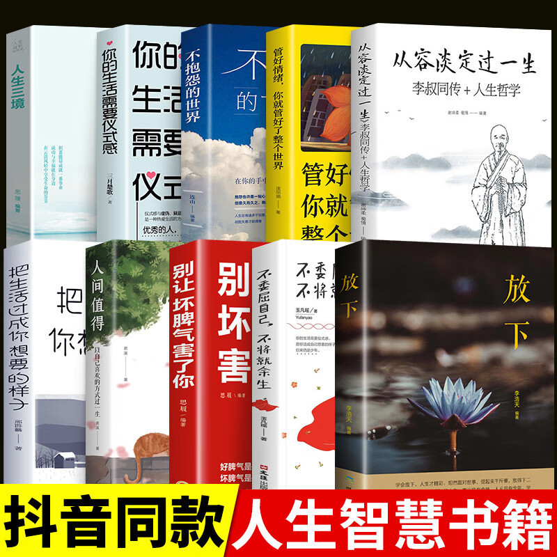 放下 静心人生哲学通俗读物不抱怨的爱上生命中的青春励志书籍书做心灵鸡汤正能量心态哲学哲理书籍樊登 活着就是一种修行 人生没有什么不可放下：弘一法师的人生智慧 套装十册