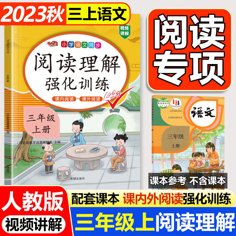 三年级阅读理解强化训练 2023版小学三年级上册下册语文课内课外阅读理解专项训练书人教部编版启明星汉之简 课内课外阅读理解训练 三年级上