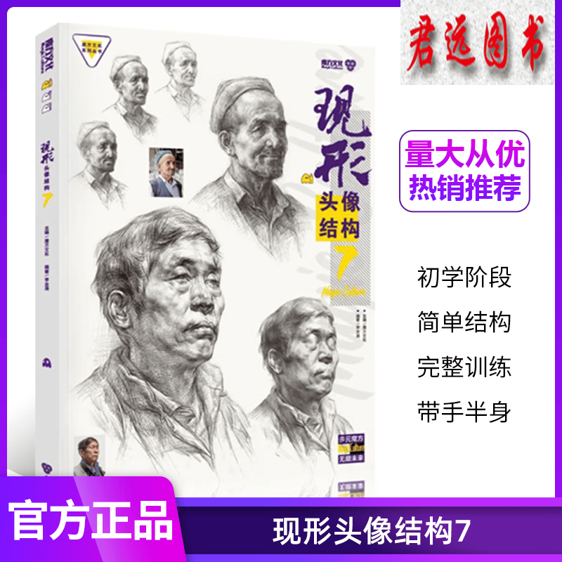 现形头像结构7 魔方文化2023李吉涛五官照片对画临摹素描头像带手 现形头像结构7 魔方文化李吉涛2023