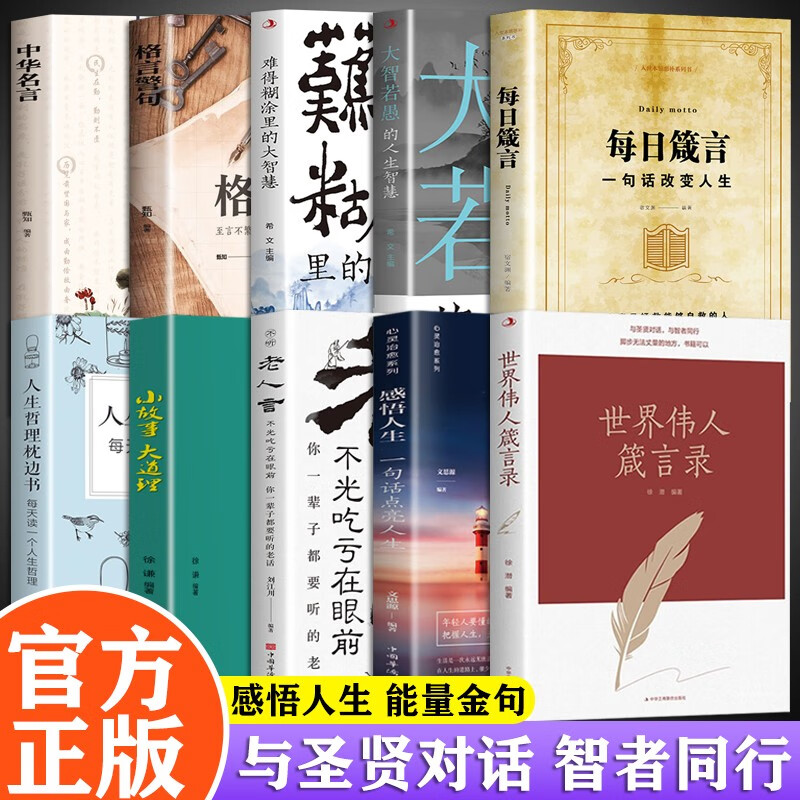世界伟人箴言录与圣贤对话 智者同行 大智若愚的人生智慧 难得糊涂的大智慧 小故事大道理 人生哲理枕边书籍 世界伟人箴言录全10册