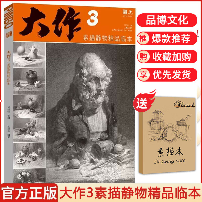 【现货速发】大作3素描静物精品临本 2023品博文化王景志