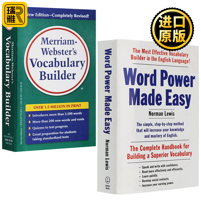 英文原版词典 word power made easy 单词的力量+韦氏词根词典 工具书字典组合 进口原版书籍 畅销工具书