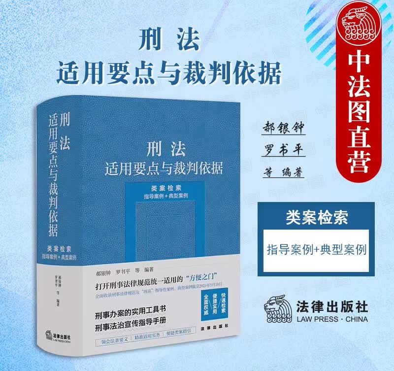 【单本可选】 刑法+刑事诉讼法适用要点与裁判依据 类案检索指导案例典型案例 郝银钟罗书平 法律出版社 刑事办案实用工具书 刑事法治宣传指导手册 【刑法适用要点与裁判依据】