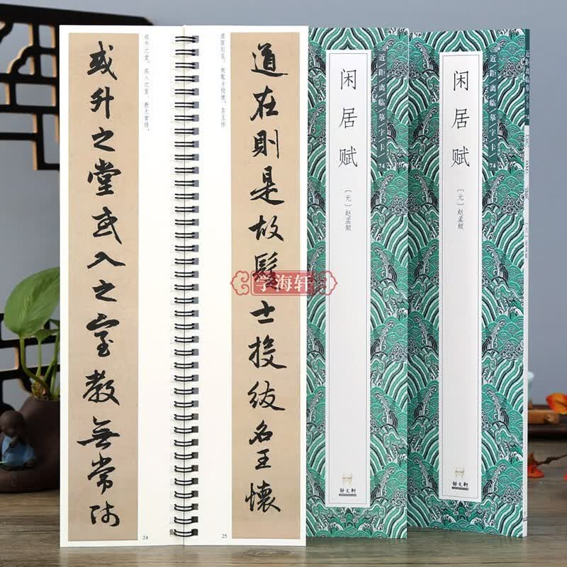 学海轩 元赵孟頫闲居赋原碑原帖近距离临摹字卡行书毛笔字帖书法临摹简体旁注活页字卡练字帖静文轩