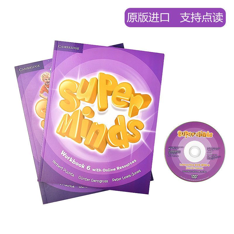 可点剑桥 super mindsstarter1/2/3/4/5/6级别读英版 6级课本+练习册+光盘