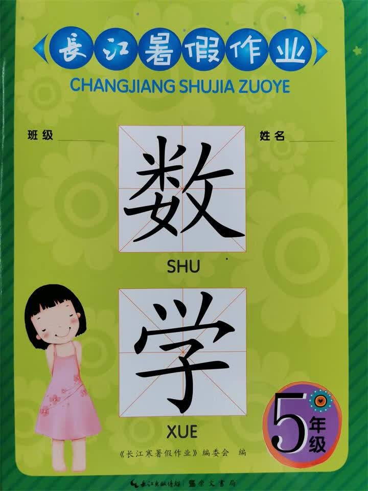 长江暑假作业数学5年级崇文书局五年级数学暑假作业人教版