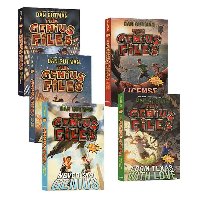 英文原版 The Genius Files 系列 5册 天才档案 疯狂学校作者 Dan Gutman