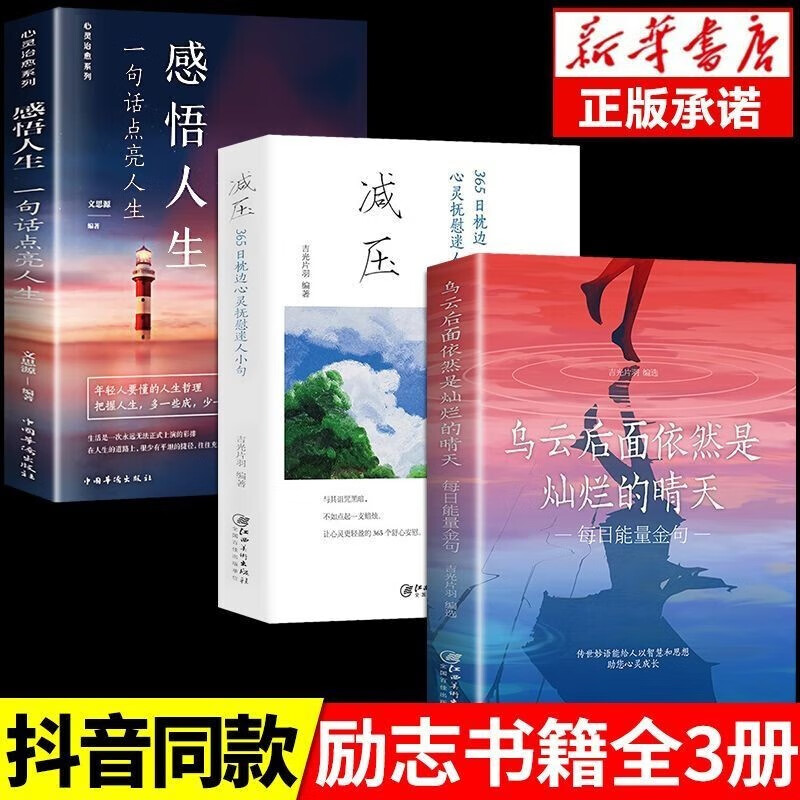 乌云后面依然是灿烂的晴天 减压 每日能量金句每日箴言一句话改变人生书籍 【全3册】乌云+减压+感悟人生