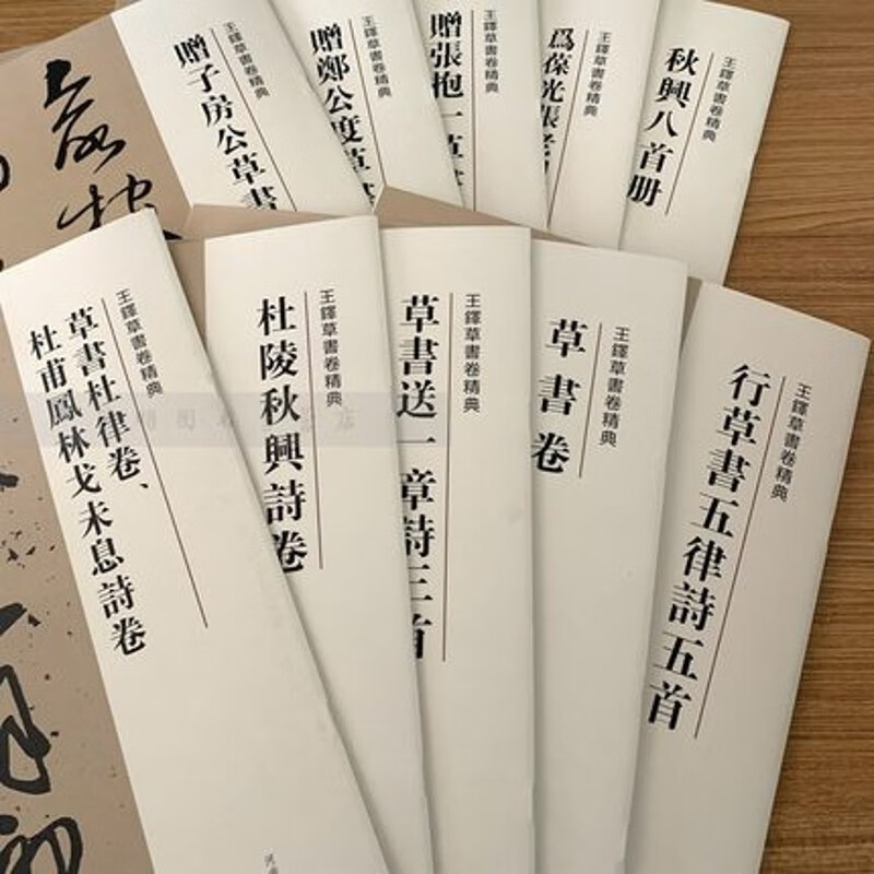 【盒装】10本套装王铎草书卷经典杜甫凤林戈未息诗卷赠子房公草等