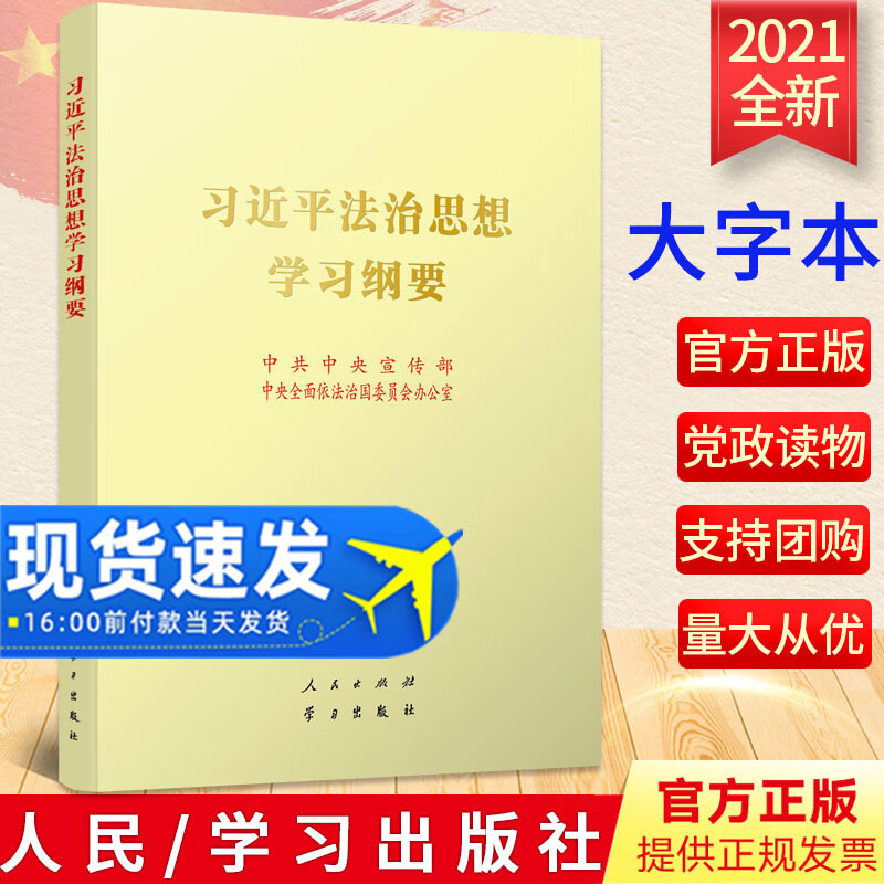 现货 习近平法治思想学习纲要(16开大字本)人民出版社 学习出版社 新时代法制党建读
