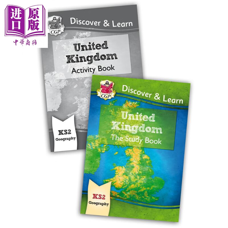 英国CGP原版 KS2 Discover & Learn Geography United Kingdom 探索学习活动套装2册 地理 英国篇 科学知识