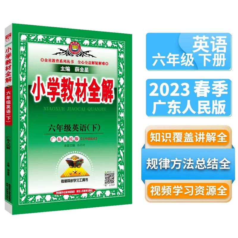 小学教材全解 六年级英语下 广东人民版 2023春下册 薛金星、同步课本、教材解读、扫码课堂