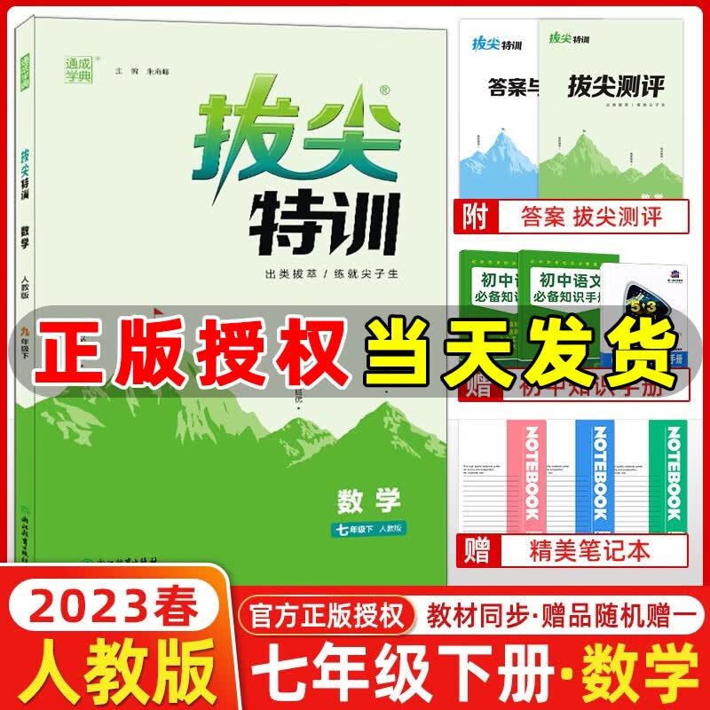 2024版拔尖特训七年级上册下册语文数学英语人教版外研版 拔尖初一7年级教材同步练习册通城学典拔尖作业本 七年级下册【数学 人教版】