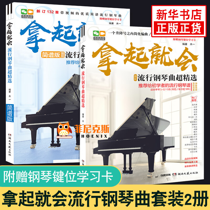 拿起就会流行钢琴曲c精选+流行钢琴曲c精选 2册 初学入门钢琴书籍教材 流行歌曲钢琴谱 流行音乐大全乐谱钢琴
