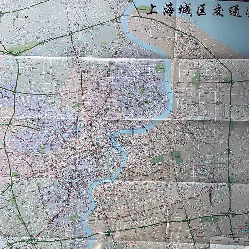 适用2023年全新上海地图上海城区交通图轨道交通公交线路旅游景点 路旅游景点