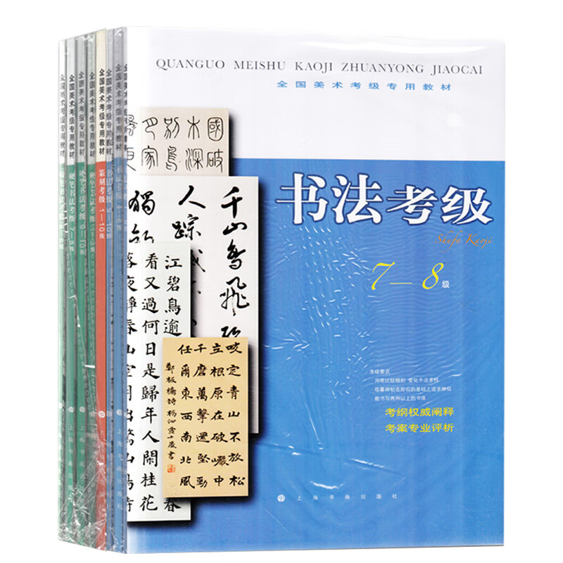 9册书法大类教材全集 全国美术考级专用教材 书法硬笔书法篆刻考级1-10级 全国通用美术考级规范用书