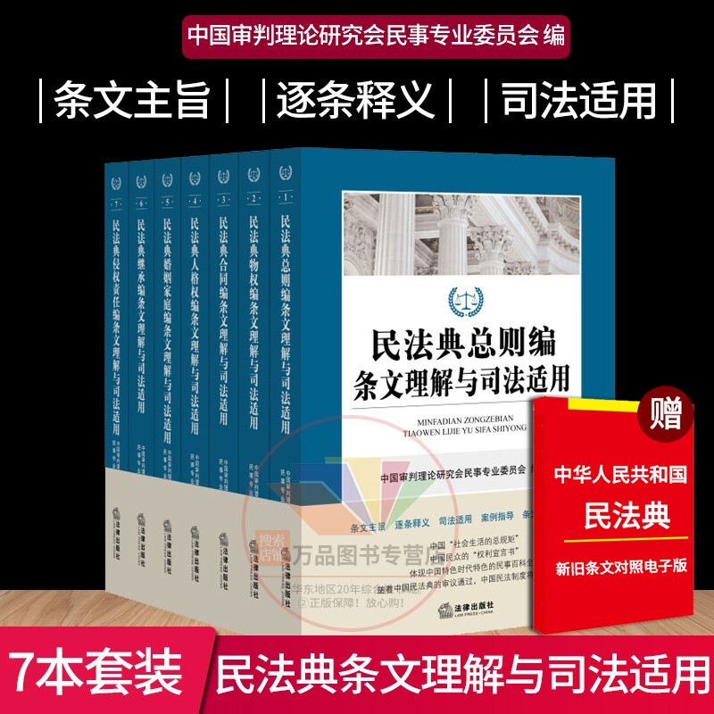 全套7本新民法典2020年版中国民法典条文理解与司法适用法律出版社婚姻法继承法理解与适用解释释义解读法律书籍