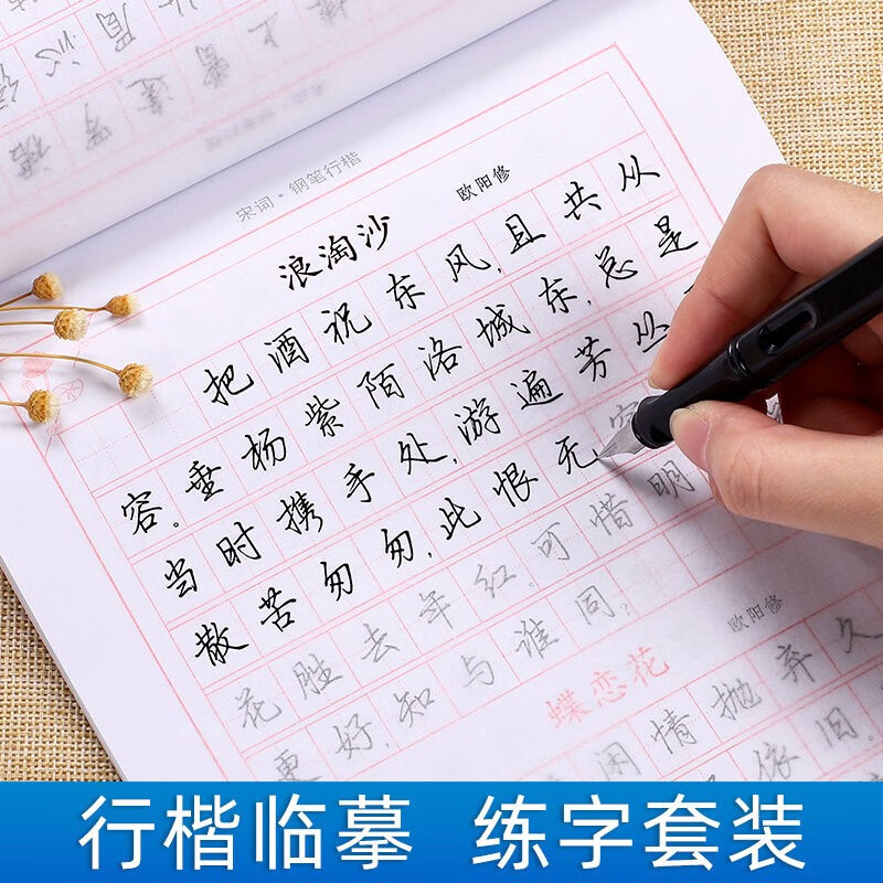 司马彦字帖行楷成年练字男生硬笔书法大学生女生漂亮大气字体钢笔描红唐诗宋词名人名言临摹成人行书练字帖 全套5本【超划算】送钢笔