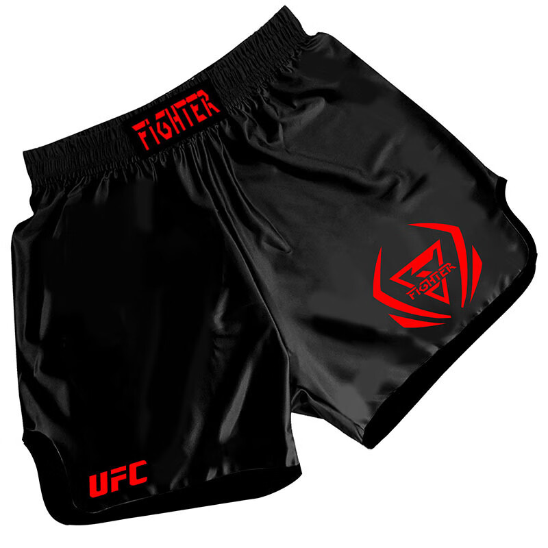 泰拳短裤拳击MMA毒液搏击UFC格斗训练服专业男女比赛散打短裤定制 23红短裤 XS