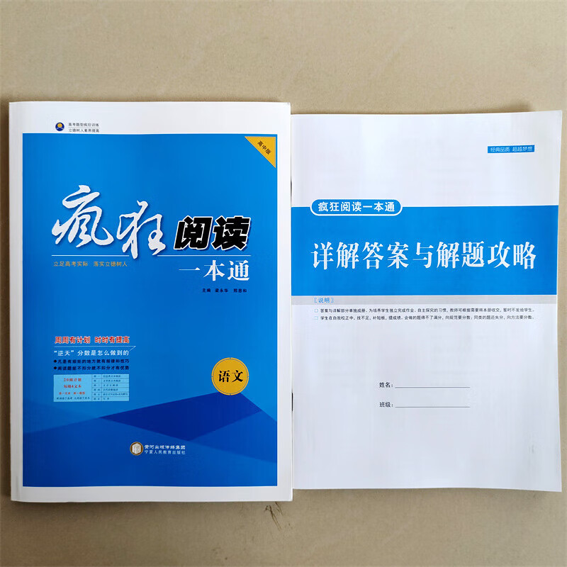 新高考 高中版 疯狂阅读一本通 语文 带答案山东金太阳 浅黄色