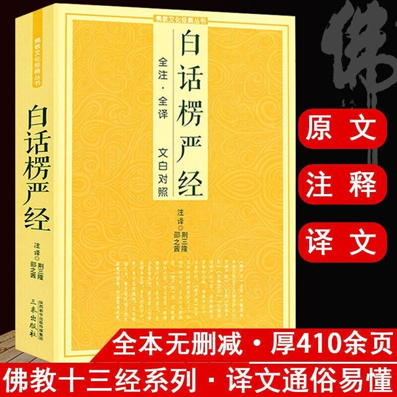 白话楞严经全注全译文白对照佛教十三经大佛顶首楞严经简体原文加注释译文禅修经文讲义佛经佛学入门初学者推荐佛教文化经典书籍