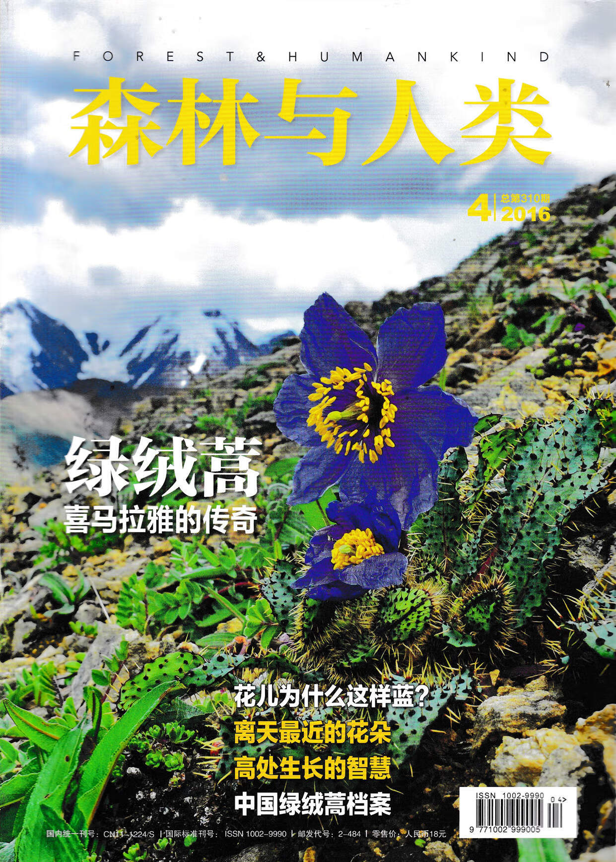 【共10本】森林与人类杂志2016年1/2/4-10/12月共10本打包 2016年4月【绿绒嵩】