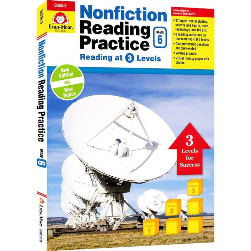 Evan-Moor Nonfiction Reading Practice Grade 1-6 非虚构类文学阅读练习 美国加州教辅 英文阅读理解 1-6年级 英文原版进口图书 六年级