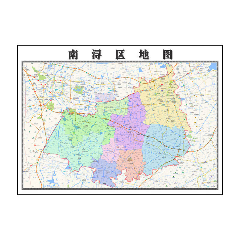 南浔区地图1.1m湖州市浙江省新版装饰画客厅沙发会议办公室贴画 不覆膜