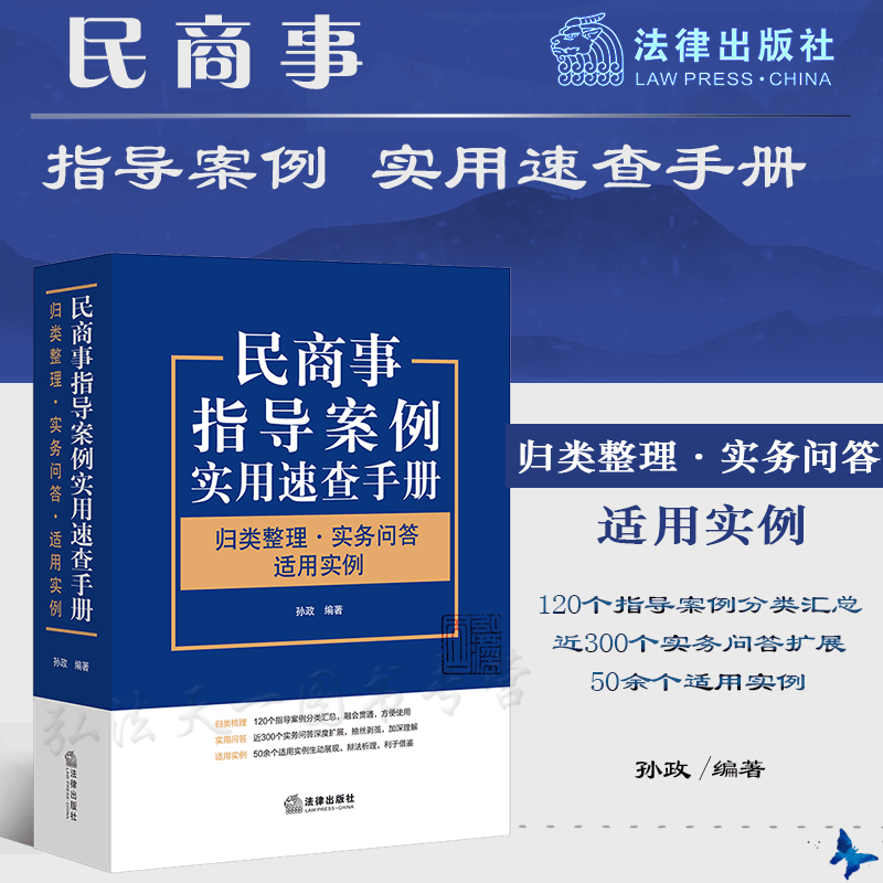 2022新书 民商事指导案例实用速查手册 归类整理 实务问答 适用实例 孙政 编著 法律出版社 9787519763817