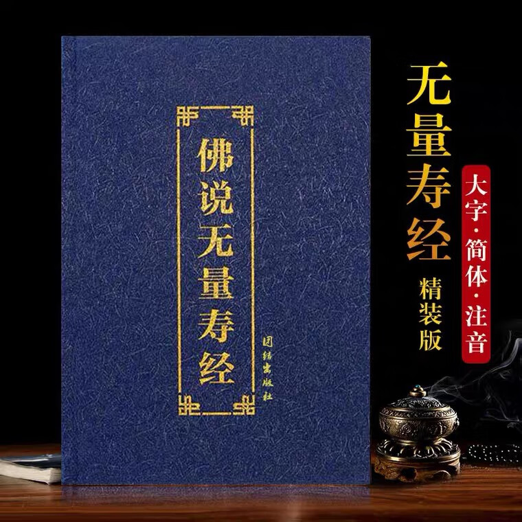 精装无量寿经注音版简体佛经诵读本简体大字带拼音现代字结缘