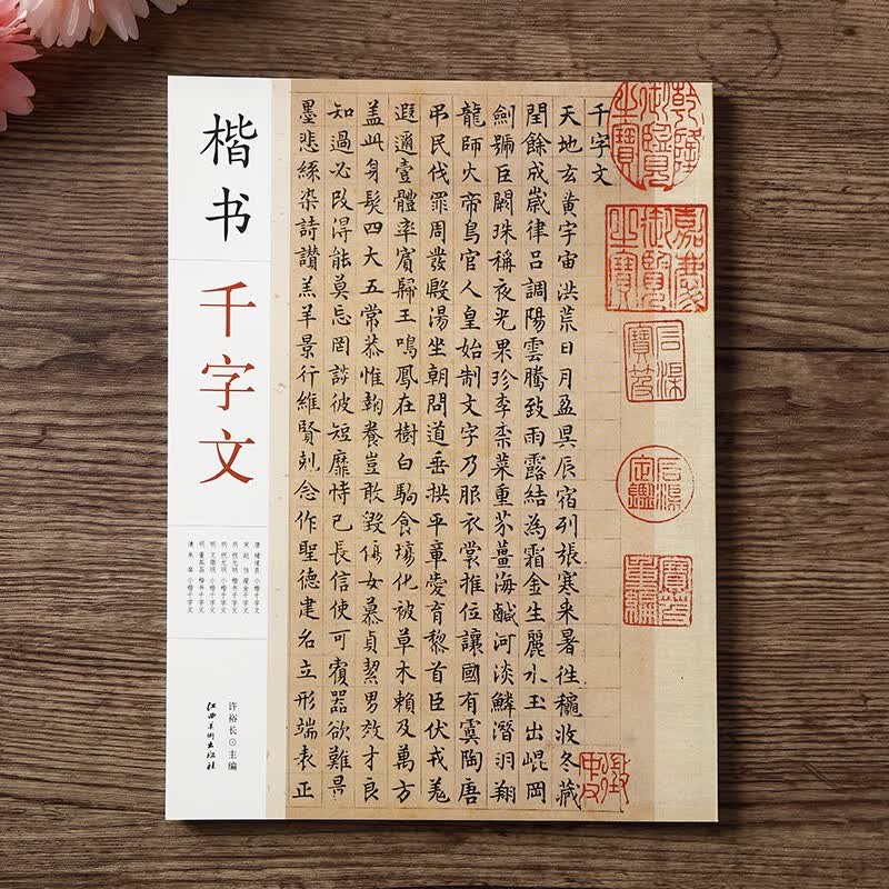 楷书千字文 褚遂良赵佶祝允明文徵明董其昌朱耷楷书千字文 毛笔书法楷书字帖附简体旁注 江西美术出版社