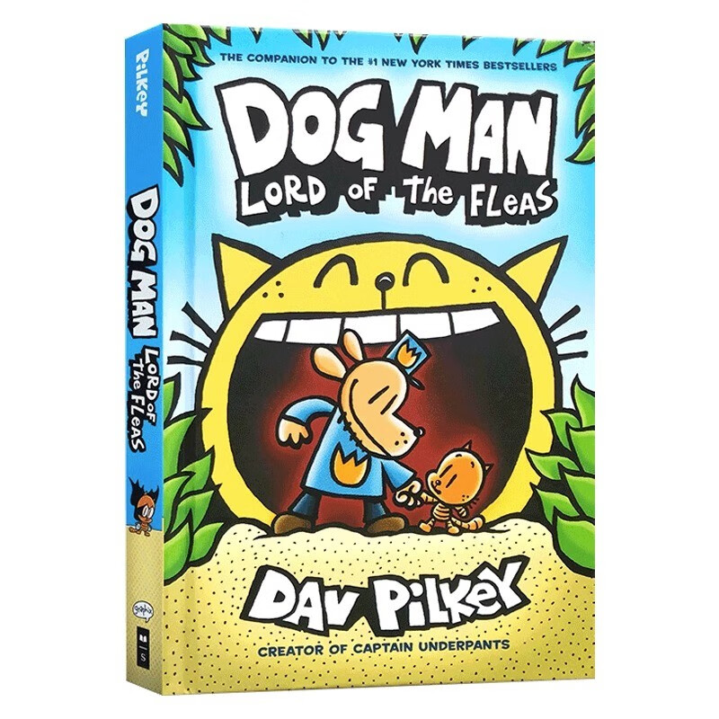 神探狗狗英文dog man英文原版神探狗狗漫画书全套1-10册dogman小学生课外阅读章节漫画趣味幽默故事书儿童图画内裤超人队长绘本 神探狗狗 5：Lord of the fleas