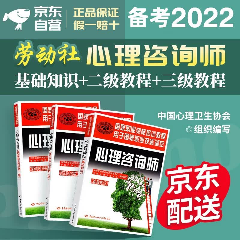 备考2023 心理咨询师教材 心理咨询师基础知识+二级专业教材+三级教材专业技能国家职业资格 国家职业资格培训教程（套装共3册）