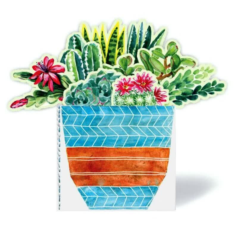 【创意花盆礼品书】Succulents in a Book书中多肉植物成人翻翻立体书英文原版花卉