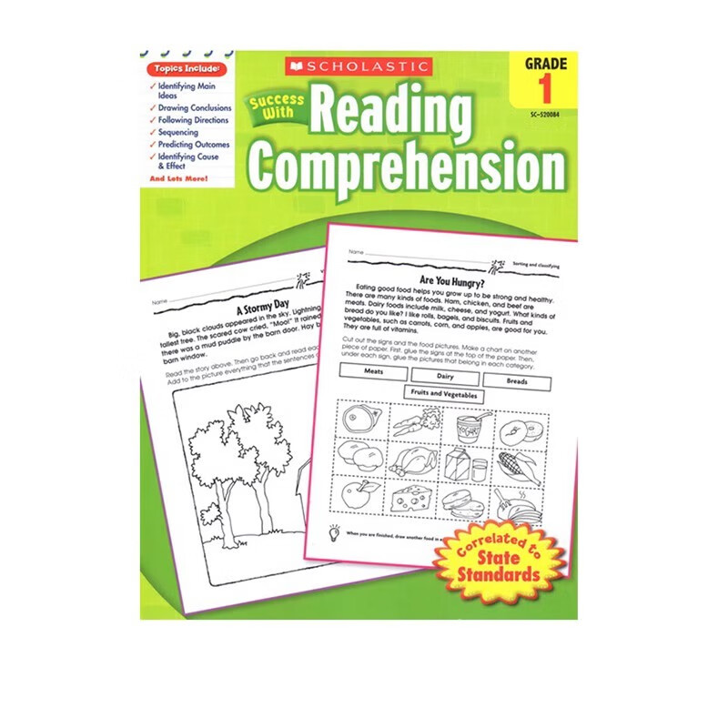 学乐成功系列 Scholastic Success with Reading Comprehension Grade1 阅读理解学生练习册 1年级 英文原版