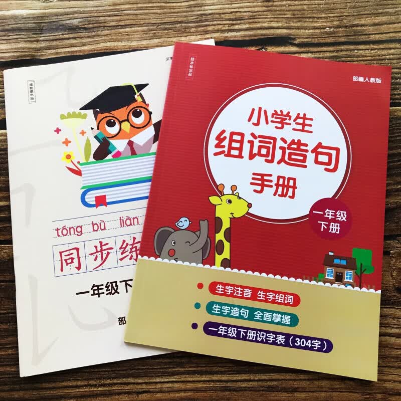 一年级上册生字组词造句小学生语文课本同步词语积累大全训练手册 一下组词造句+一下练字帖