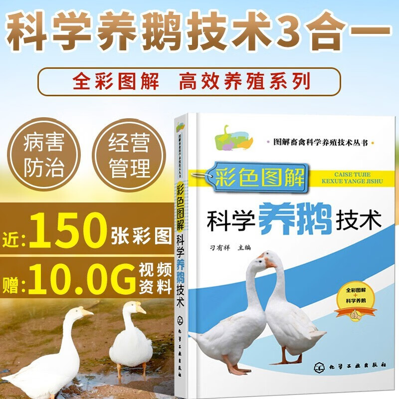彩色图解科学养鹅技术 养鹅技术书籍大全 兽医书安全用药鹅病鉴别诊断护理 肉鹅科学养殖 蛋鹅饲料配方标准鹅品种选择养殖场管理指南