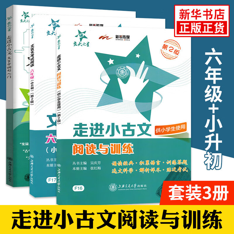全3册 文言文考试阅读+走进小古文+小学语文文言文走进小古文阅读与训练 古诗词6年级小升初考试资料