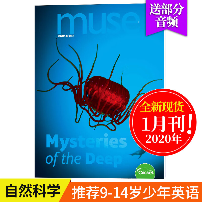 【送音频】美国儿童读物杂志 Muse 缪斯艺术科学科普杂志 9-14岁中小学生儿童课外读物蟋蟀童书 2020年1月刊