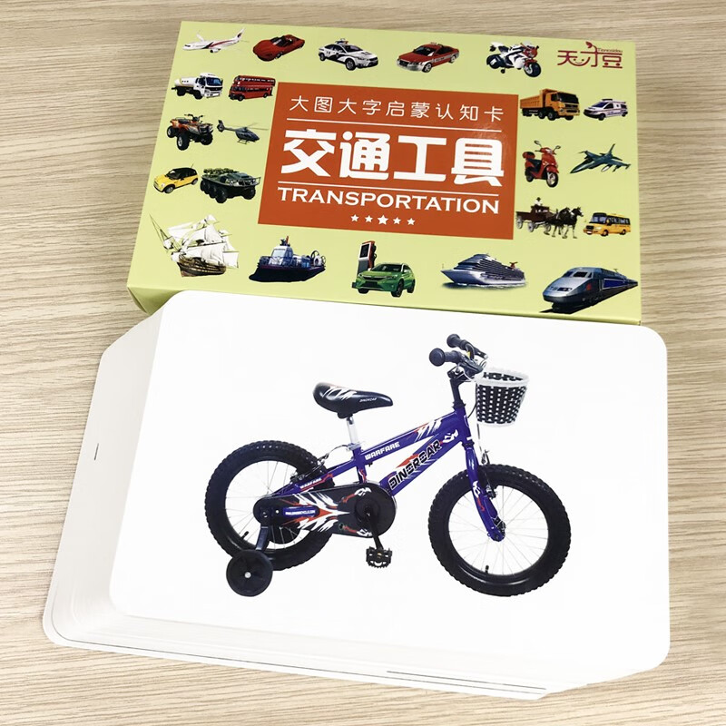 宝宝彩色卡片识图早教卡2/3/4/5/6岁儿童识字卡幼儿认字看图启蒙全套幼儿园孩子认知卡益智玩具撕不 大图大字启蒙认知卡（交通工具）单盒