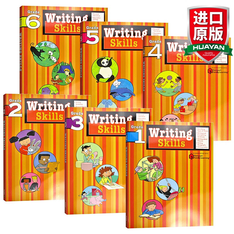 英文原版写作技能1-6年级套装Writing Skills Grade 1-6 Flash Kids