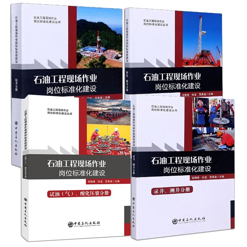 全4册 石油工程现场作业岗位标准化建设从书 射孔修井分册/录井测井分册/钻井分册/试油（气）酸化压裂分册